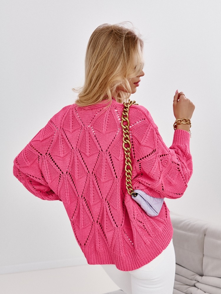 Ażurowy Sweter w romby SUNRISE Cocomore Różowy | UBRANIA \ Smize ...