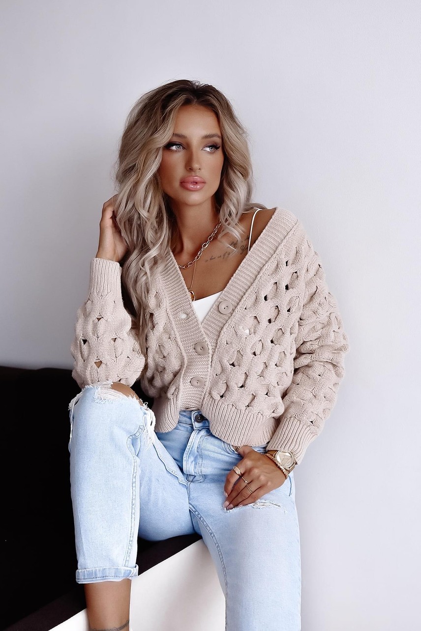 Sweter rozpinany Lionel Xana Beżowy | UBRANIA \ SWETRY \ SWETRY SWETRY ...